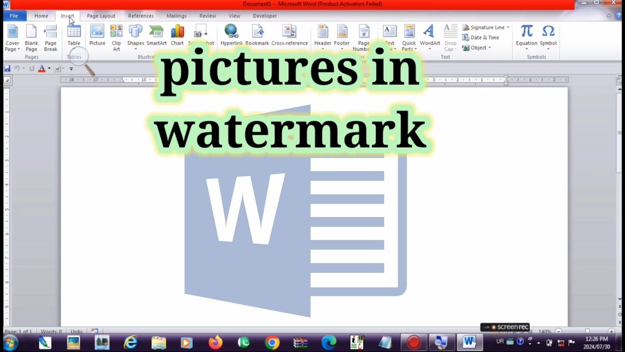 || How to make pictures watermark in ms word ? || #compute # ...