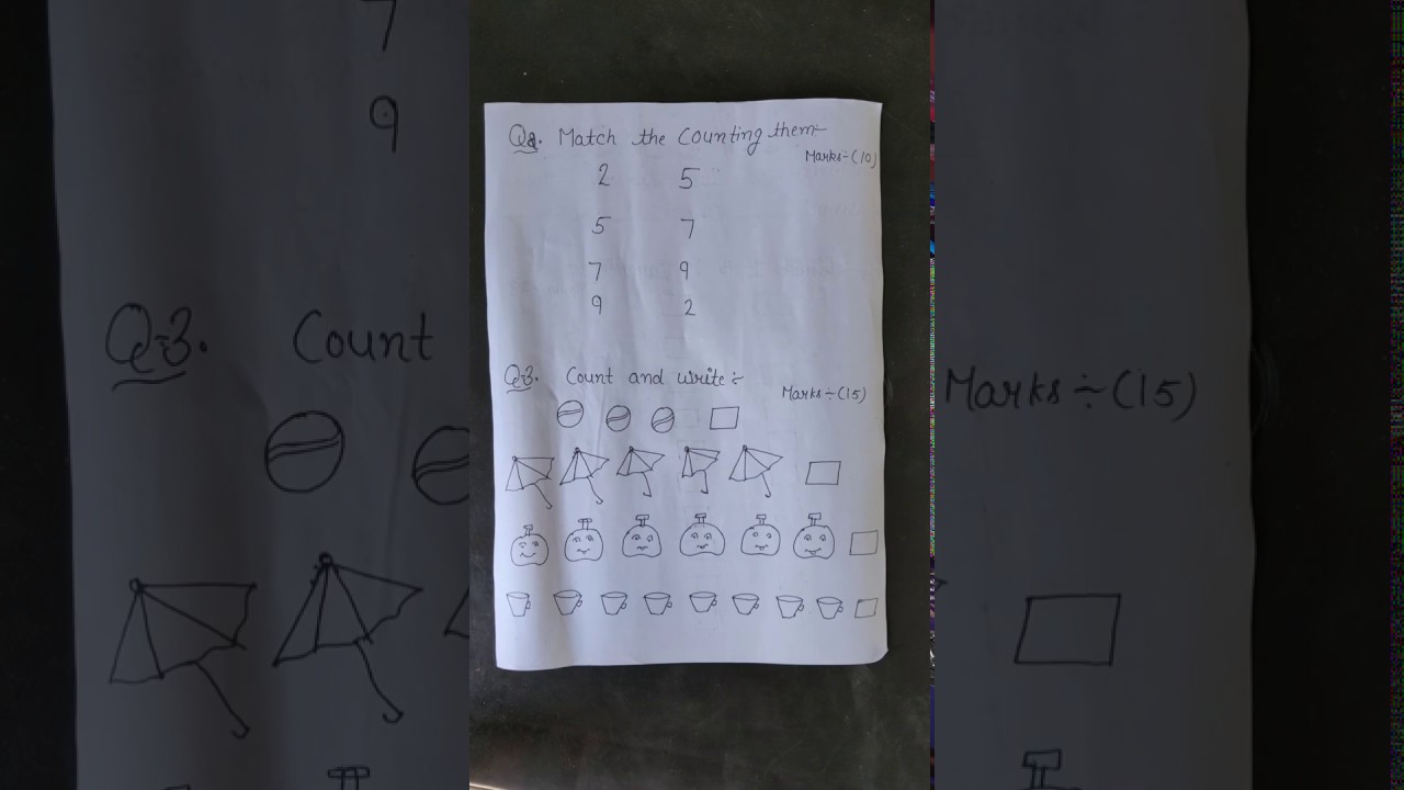 Nursery exam worksheet - YouTube