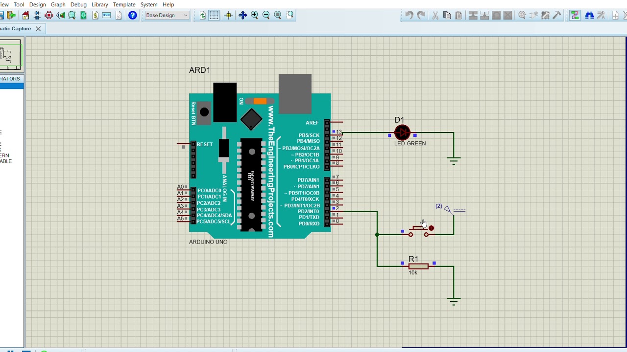 Button Circuit Simulation- Proteus - YouTube