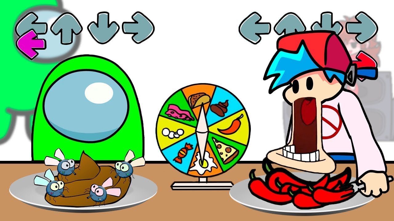 FNF | Mini Crewmate and FNF Characters are playing Food Challenge #2 🔥 ...