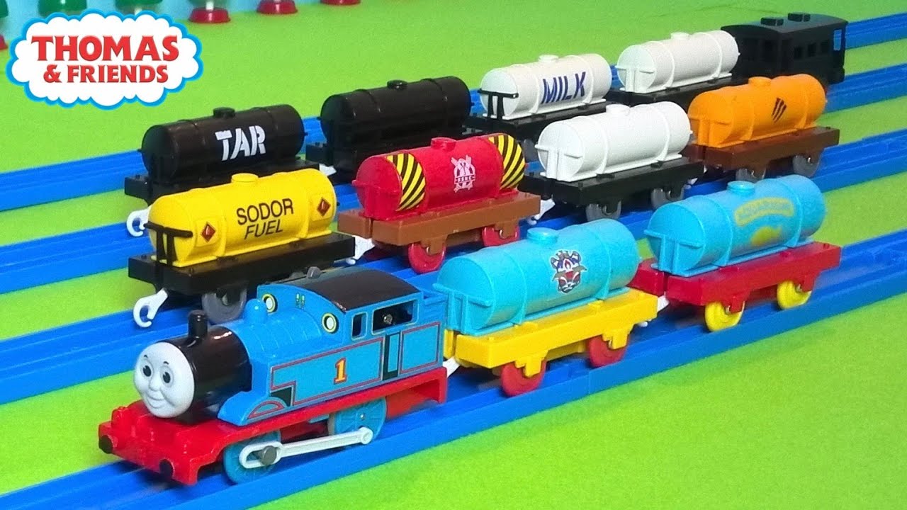 Thomas the Tank Engine and tank car - Toy train Tomy Plarail - YouTube