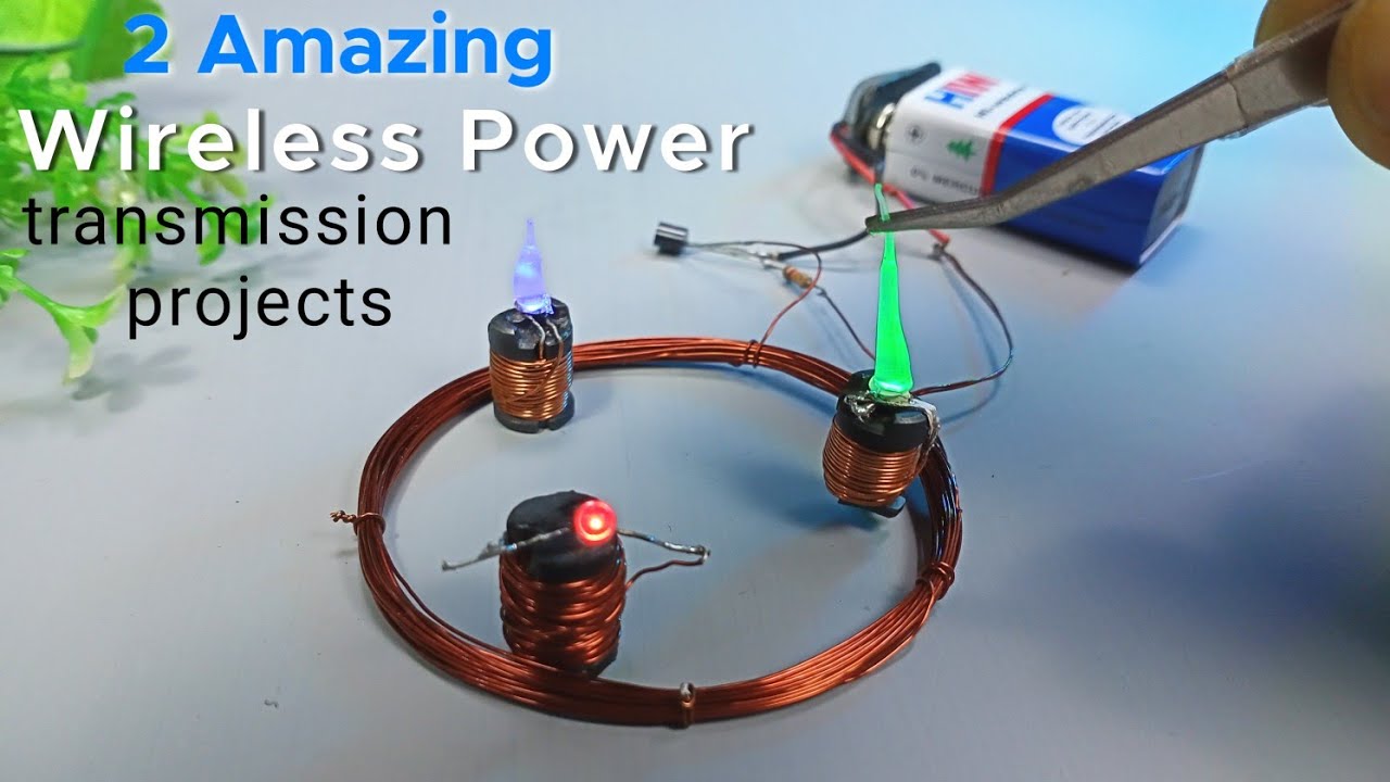 2 Amazing 🤩 Wireless Power transmissions projects | mini tesla coil diy ...