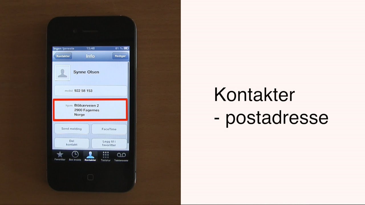 Kontakter - Postadresse - YouTube