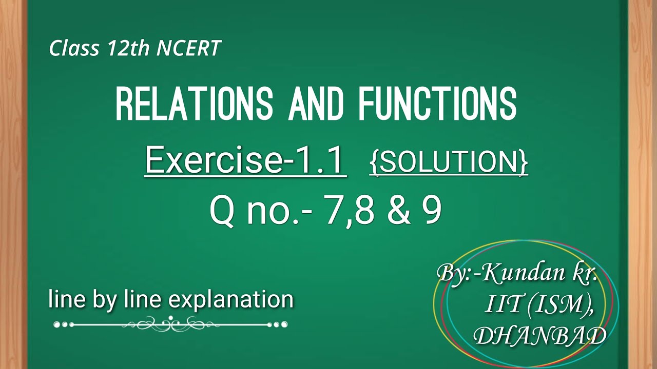 Relation and Function 12th : Exercise 1.1 Q7-Q9 solution - YouTube