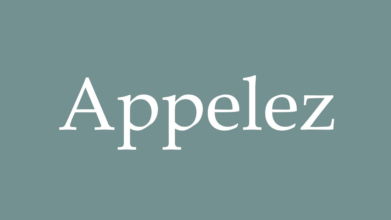 How to Pronounce ''Appelez'' Correctly in French - YouTube