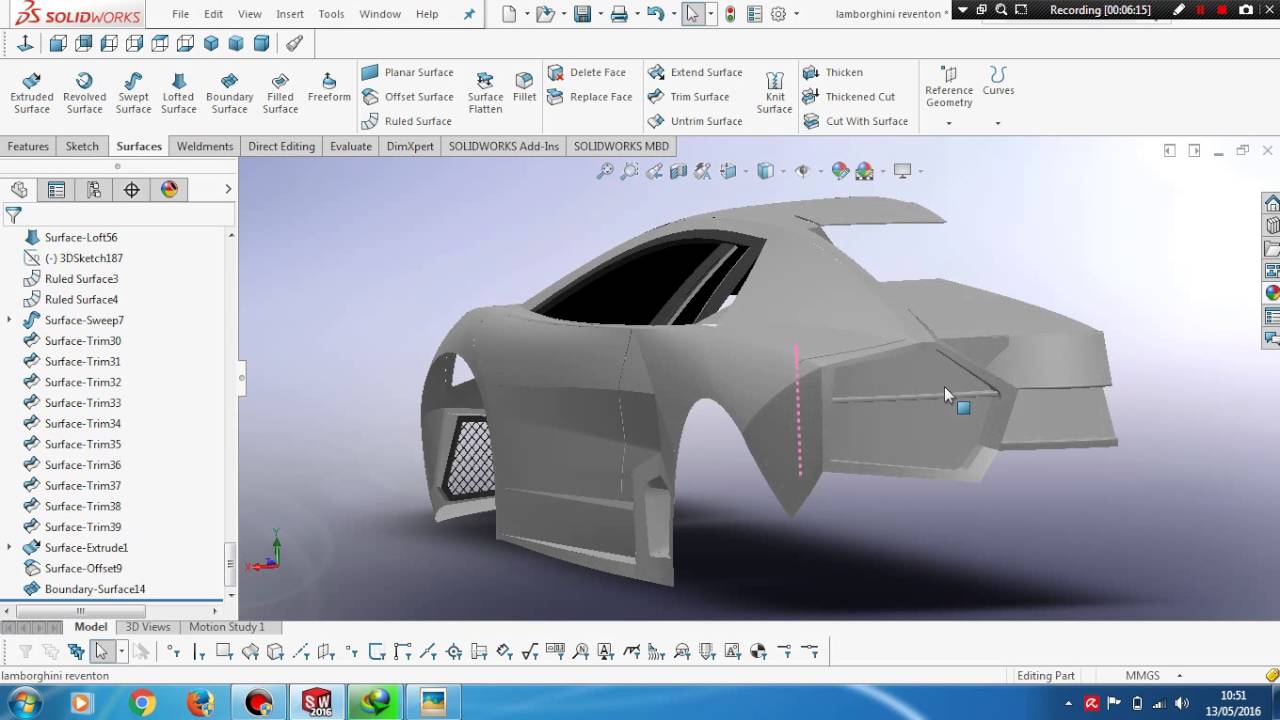 solidworks tutorial lamborghini reventon #12 - YouTube