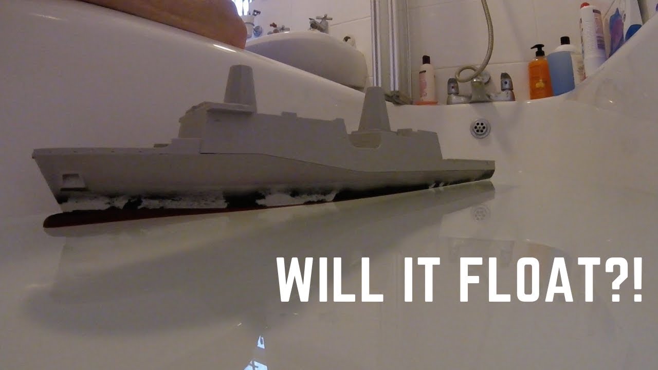 Will a 1/350 scale model ship float!? - YouTube