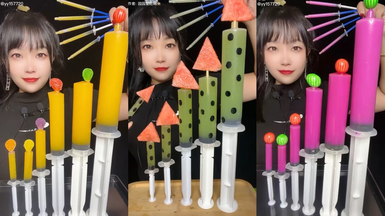 [ASMR] COLORFUL DRINKING COLD WATER (drinking sounds) Renkli İçecekler ...