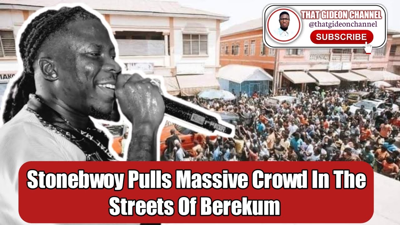 Stonebwoy Pulls Massive Crowd In The Streets Of Berekum - YouTube