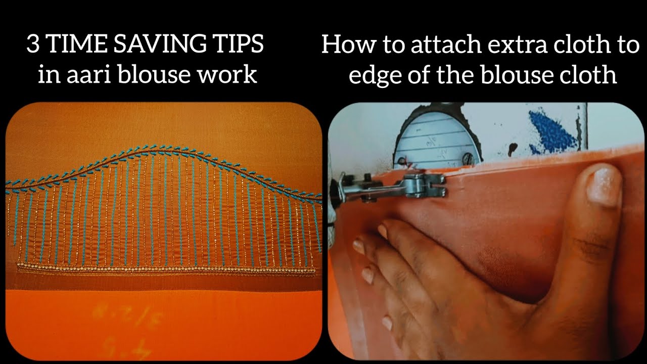 3 Aari TIME SAVING TIPS &How to attach extra cloth to the edge cloth of ...