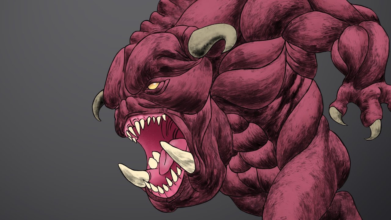 [SPEED PAINT] DOOM (1993) Demon “Pinky” Fan Redesign Concept Art - YouTube