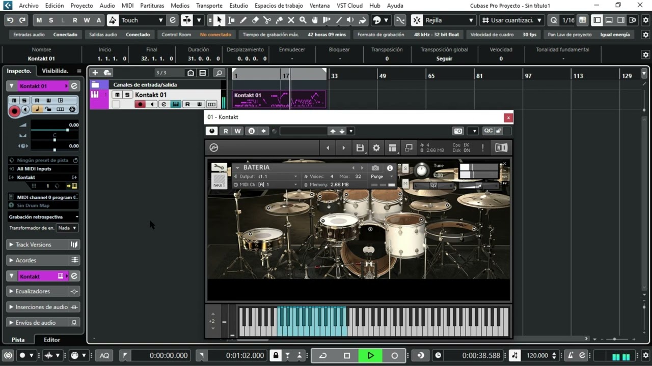 BATERIA para kontakt - YouTube