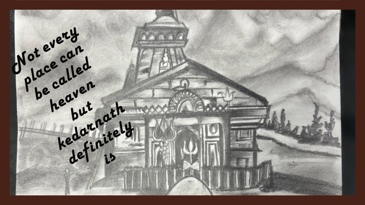 Easy Kedarnath Temple drawing/How to draw Kedarnath temple easy steps ...