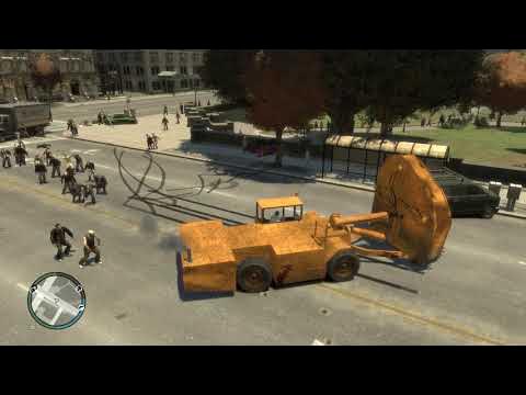 GTA4 - Ultimate traffic speed of 9999999. Digger VS Zombies. - YouTube