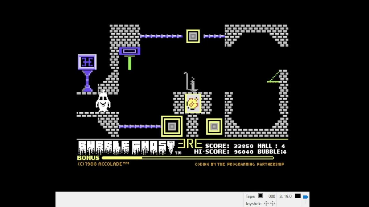Commodore 64, Emulated, Bubble Ghost, 48940 points - YouTube