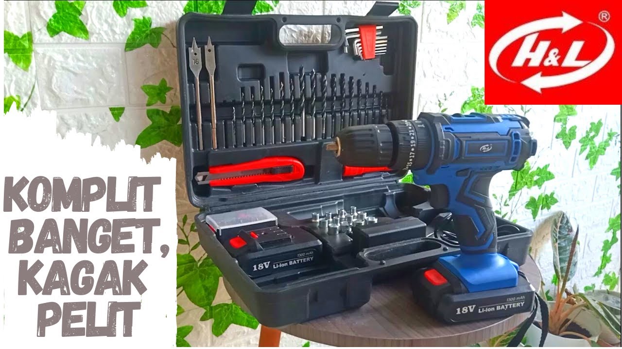 BOR CORDLESS HL 912 | Mesin Bor Baterai | Cordless Drill H&L 912 - YouTube