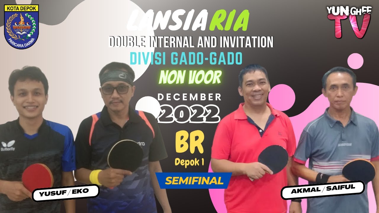 SEMIFINAL, SAIFUL Eks PON/AKMAL 🆚 YUSUF/EKO , Lansia Ria Internal Invitation - YouTube