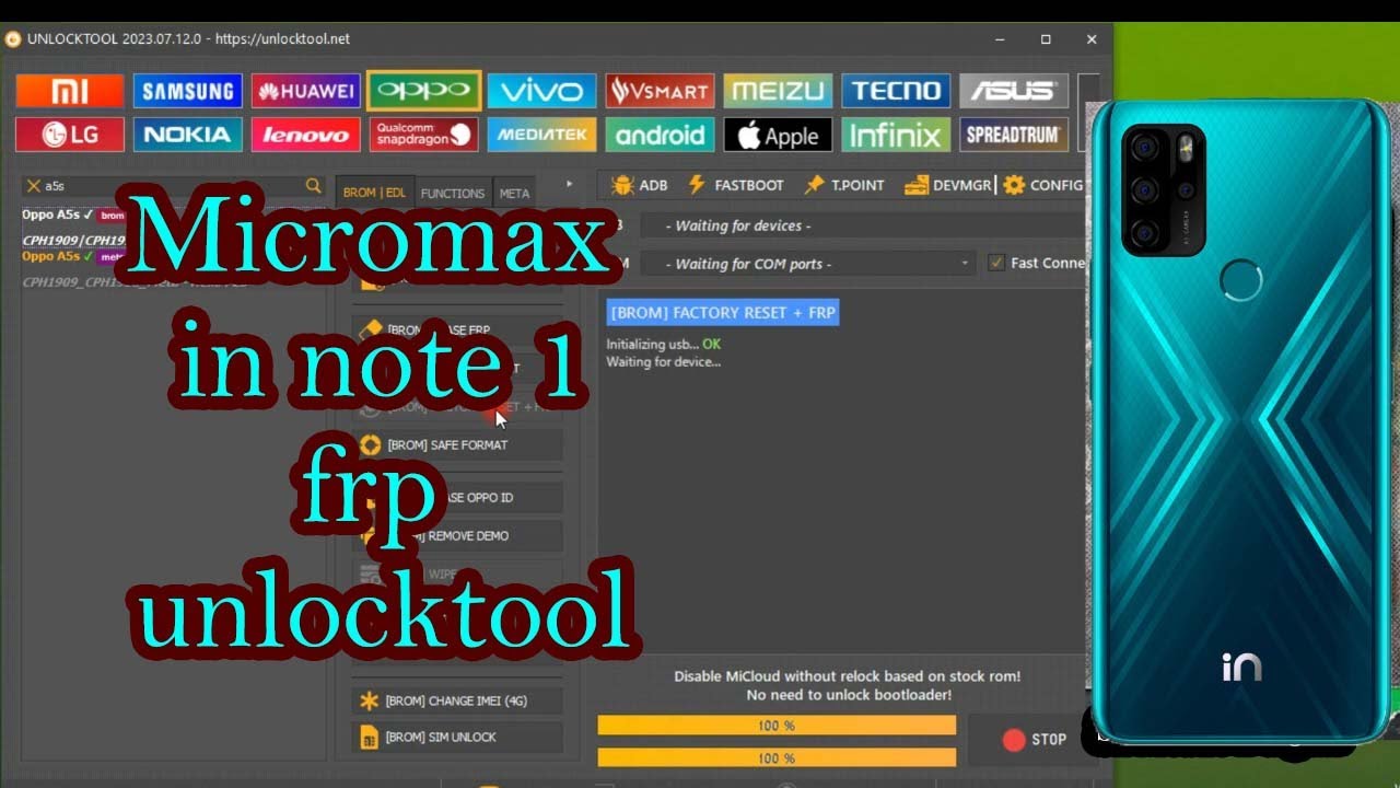 micromax in note 1 frp unlocktool - YouTube