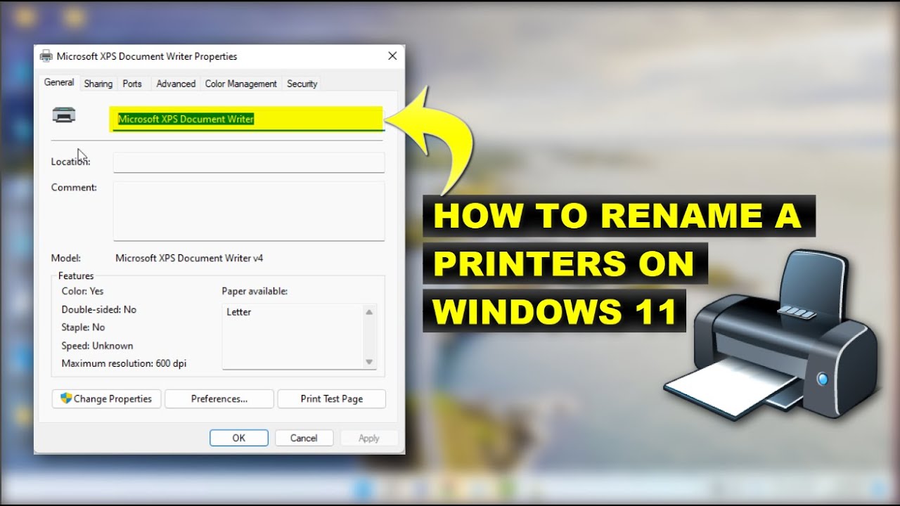 How to Rename a Printer on Windows 11 - YouTube