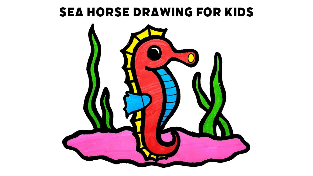 How to draw seahorse – seahorse drawing easy !!! - YouTube