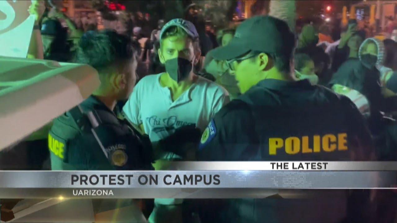 University of Arizona police dismantle encampment on campus grounds ...