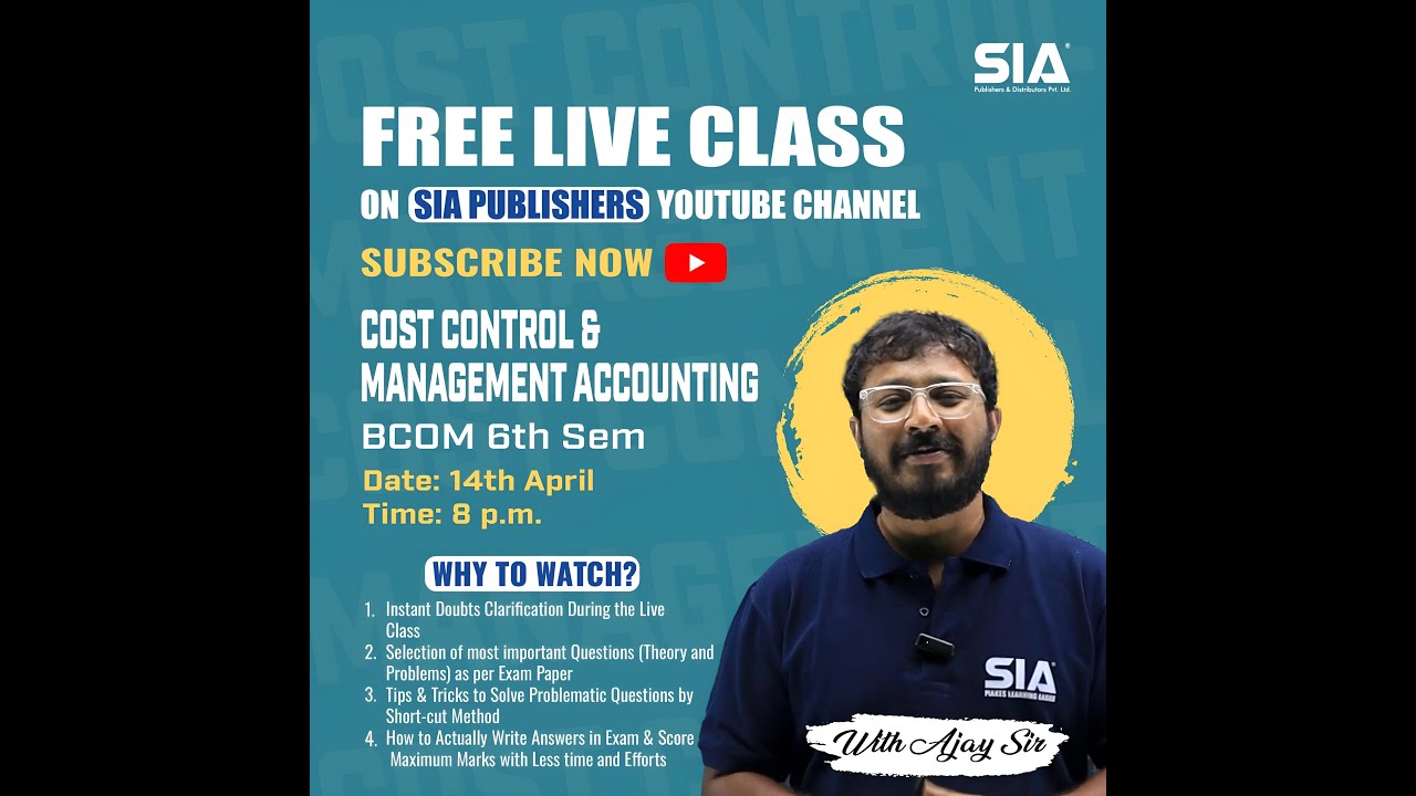 Live Class on CCMA (B.com. 6th Sem.) - YouTube