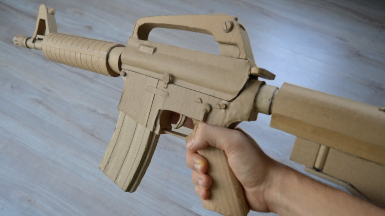 Homemade Cardboard M4 Carbine - YouTube