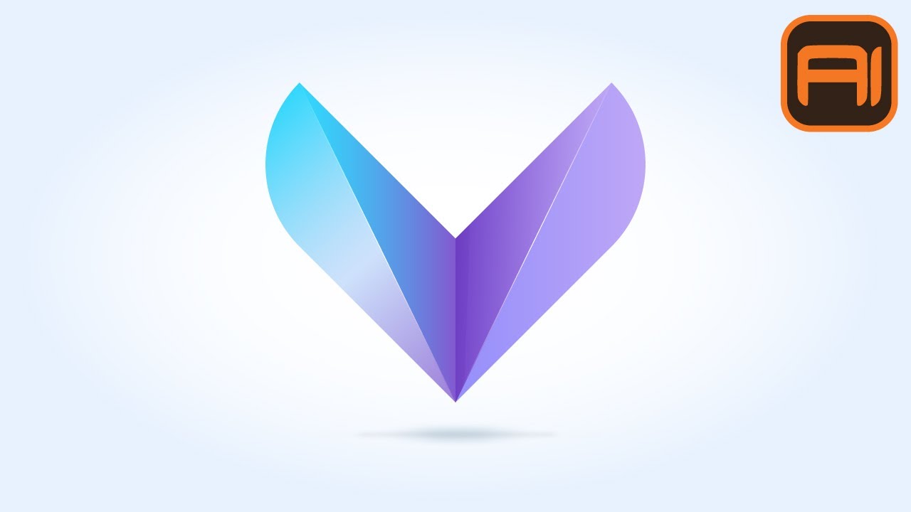 How to design a modern origami wings logo vector using Adobe ...