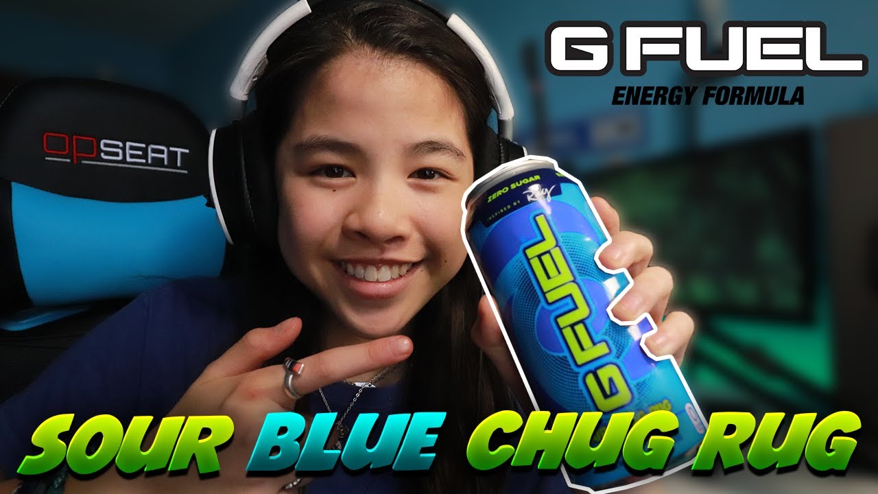 TASTE TESTING SOUR BLUE CHUG RUG GFUEL CAN!!! - YouTube