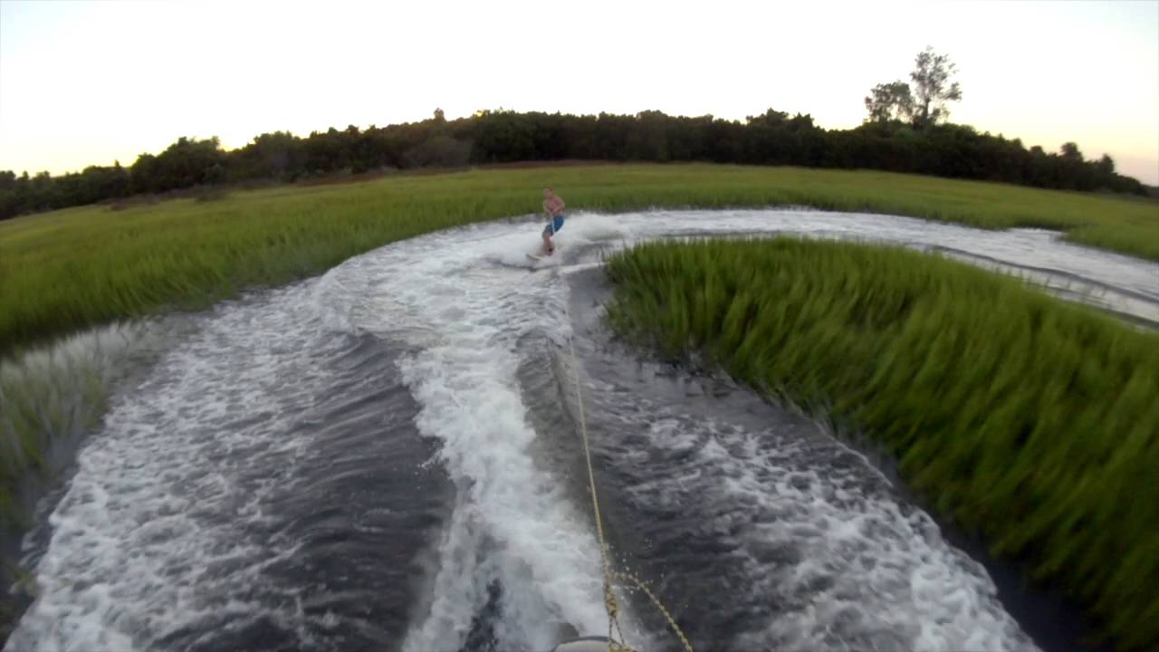 free boarding through small marsh trail - YouTube