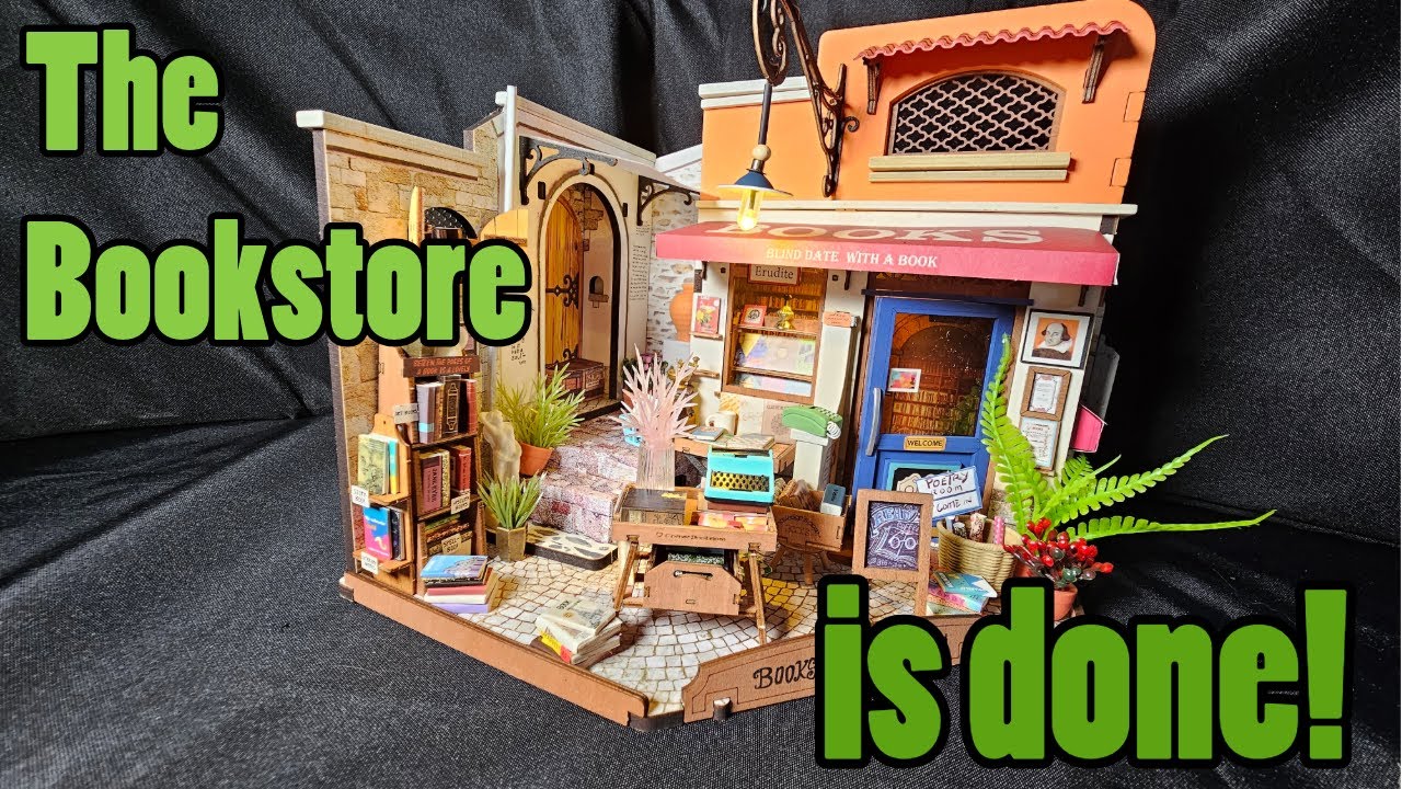 Rolife Corner Bookstore: Furniture Finale! #rolife #miniatures #dollhouse #crafts - YouTube