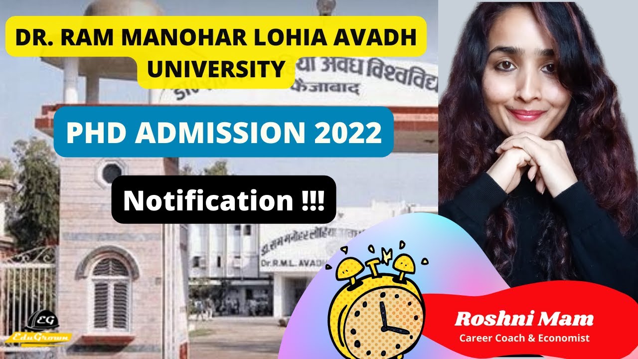 DR. RAM MANOHAR LOHIA AVADH UNIVERSITY PHD ADMISSION 2022| Notification ...