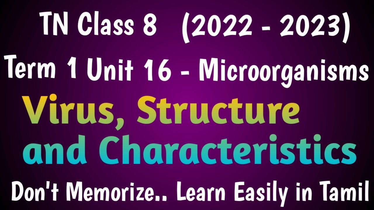 Virus| Structure| Characteristics| Class 8 Term 1 Unit 16 ...