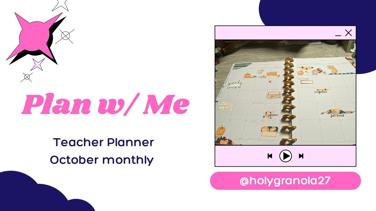 Plan With Me: October Monthly: Teacher Planner - YouTube