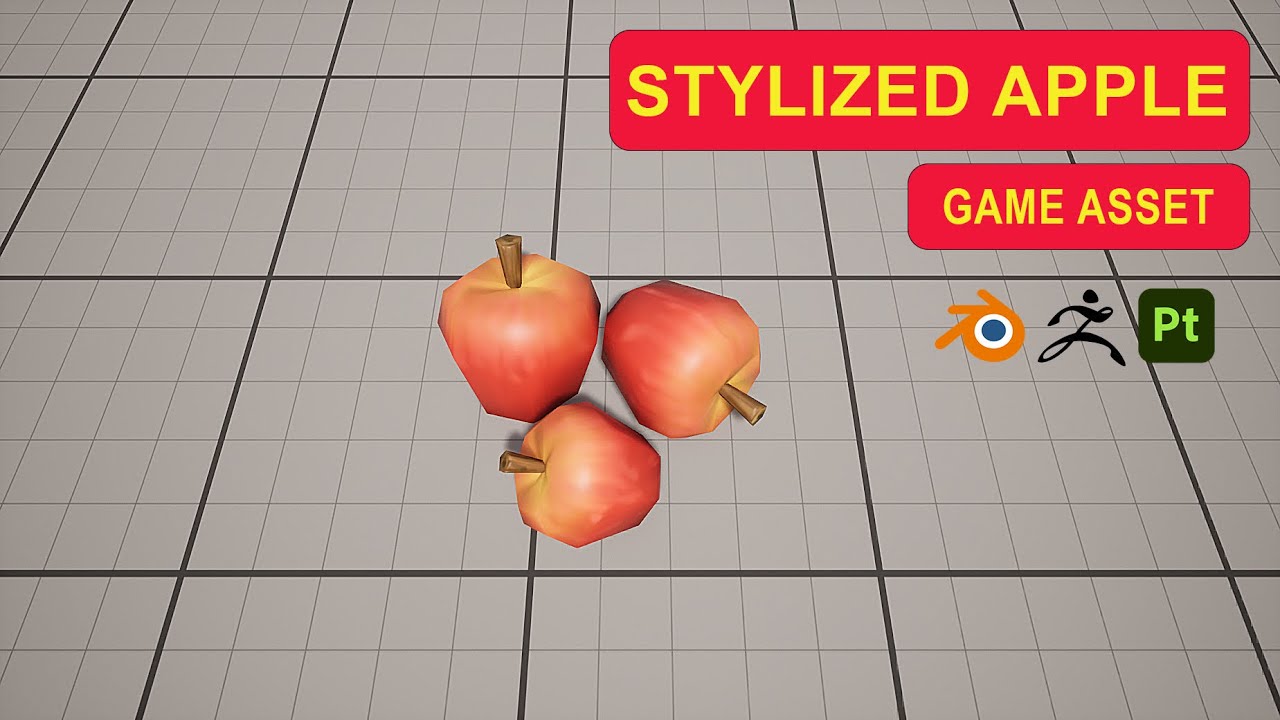 How I model, sculpt, and texture a Stylized Apple (Timelapse) - YouTube