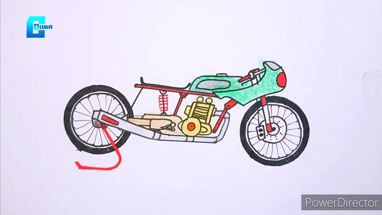 CARA MENGGAMBAR DAN MEWARNAI MOTOR DRAG - HEREX RACING - YouTube