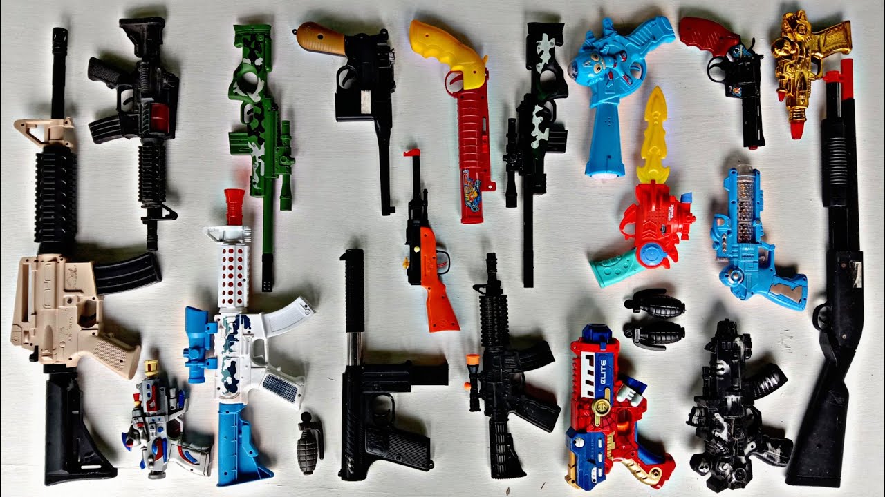 Collect 3 Mini Sniper Gun Assault Rifle M16 Gun Shot Gun Nerf Gun ...