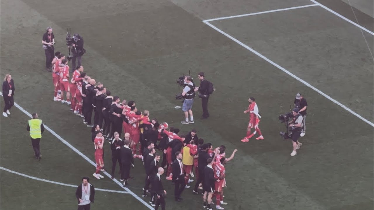 Liverpool players singing You’ll Never Walk Alone with the fans after ...