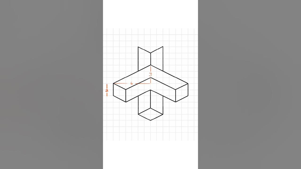 how to draw 3D object for beginner with dimension | Draw this #3d # ...