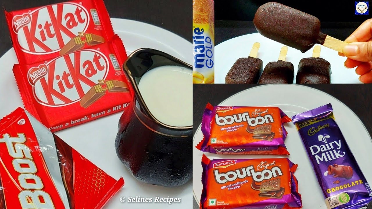 3 Easy Choco bar Recipes | No Cream Chocolaty Choco Bar | Bourbon Ice ...