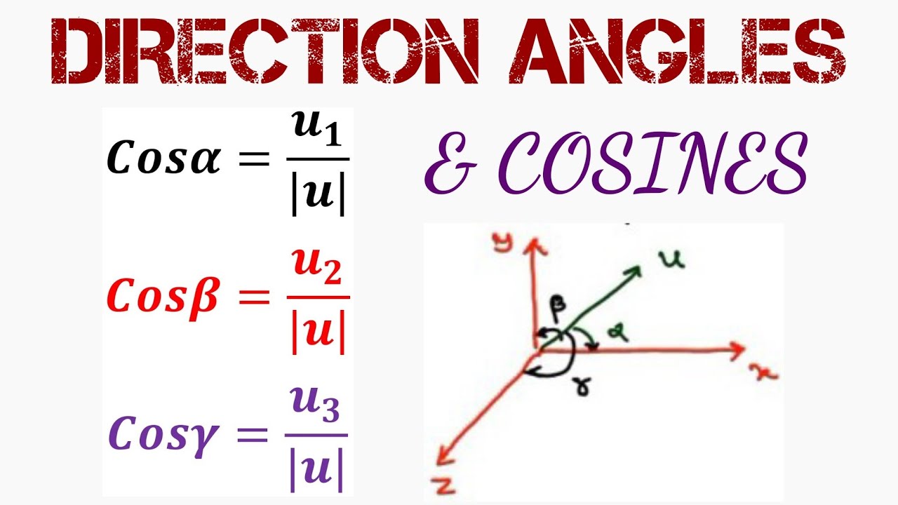 Vectors: Direction Cosines & Direction Angles of Vectors - YouTube