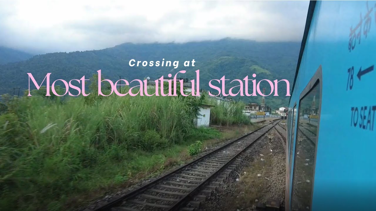 Crossing of trains at most beautiful station - YouTube