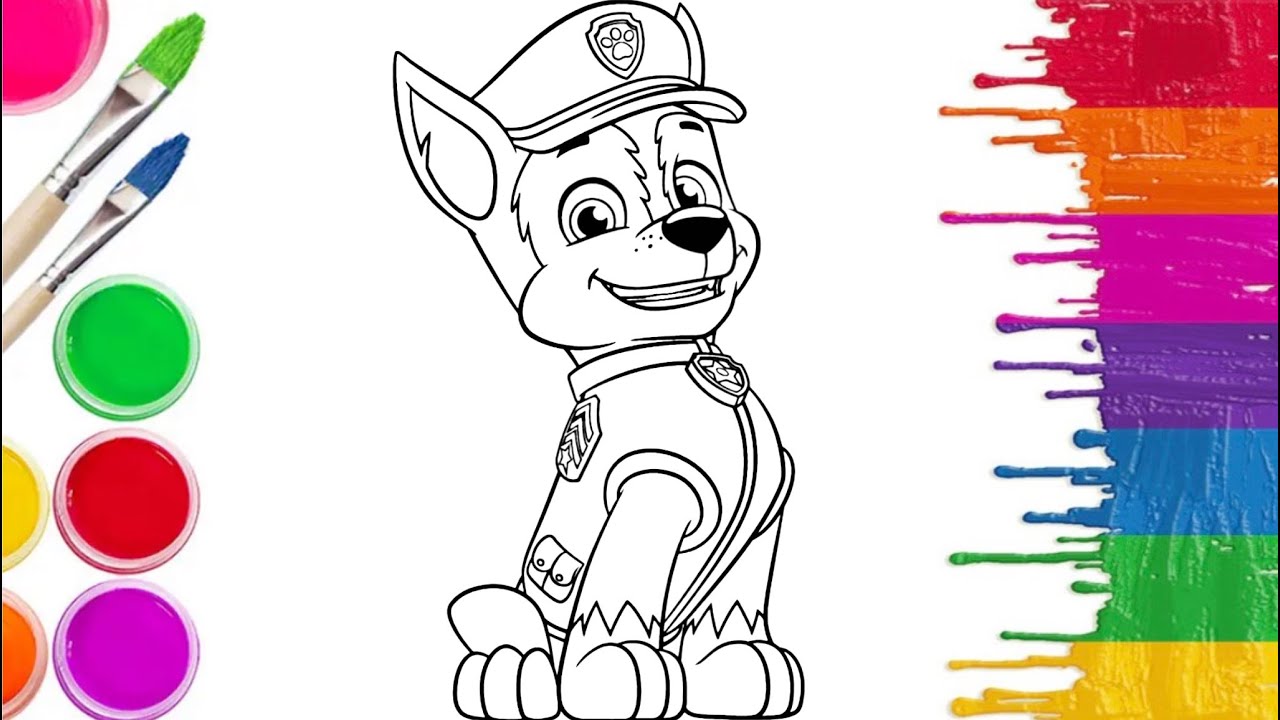 How to Draw Chase Paw patrol // PAW Patrol the Movie Drawing Chase Easy ...