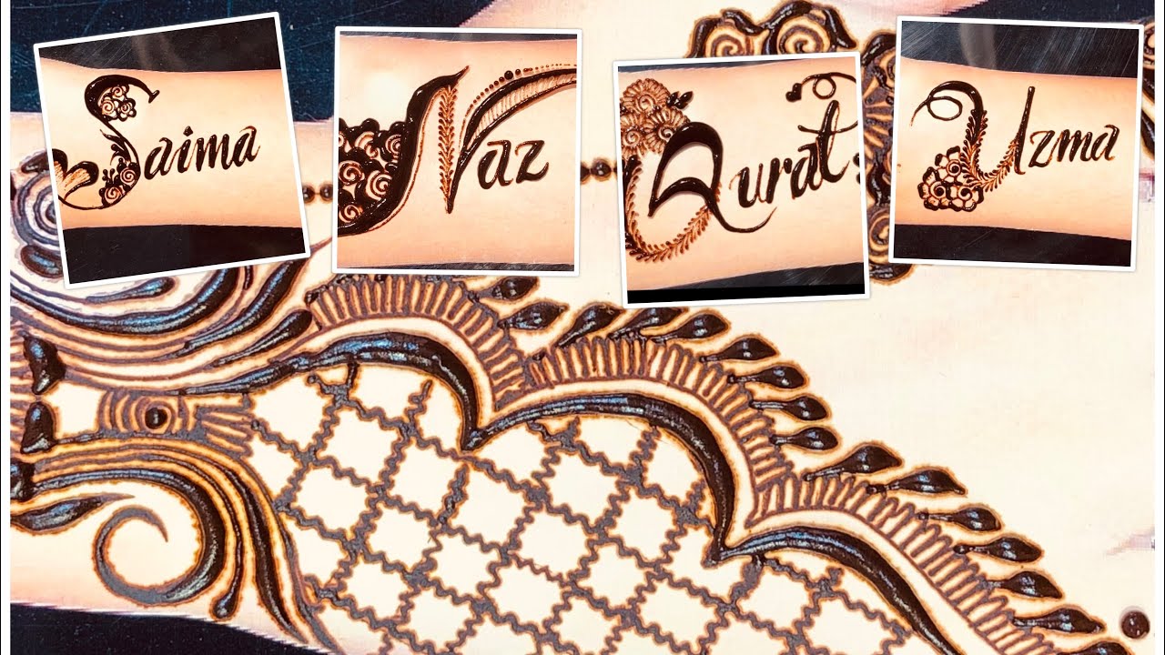Saima Uzma Naz Qurat | YouTube’s Best | Alphabet Mehndi Design | By ...