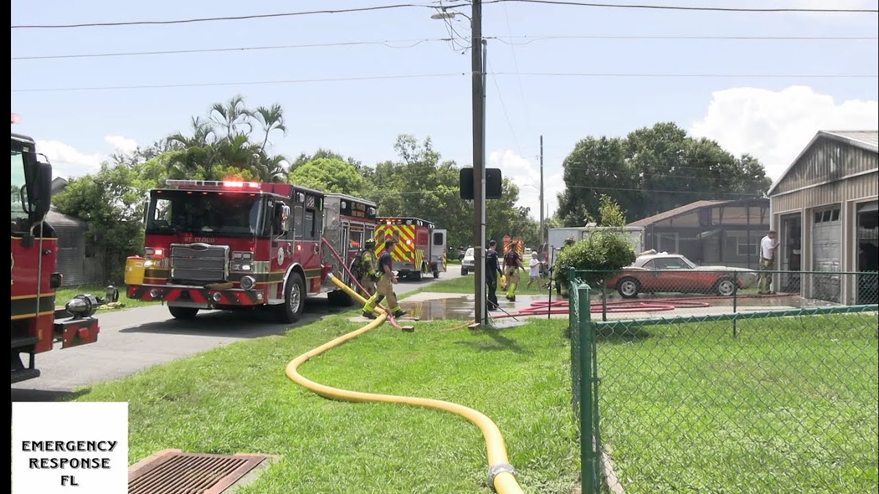 Car fire inside garage Saint Cloud Florida - YouTube