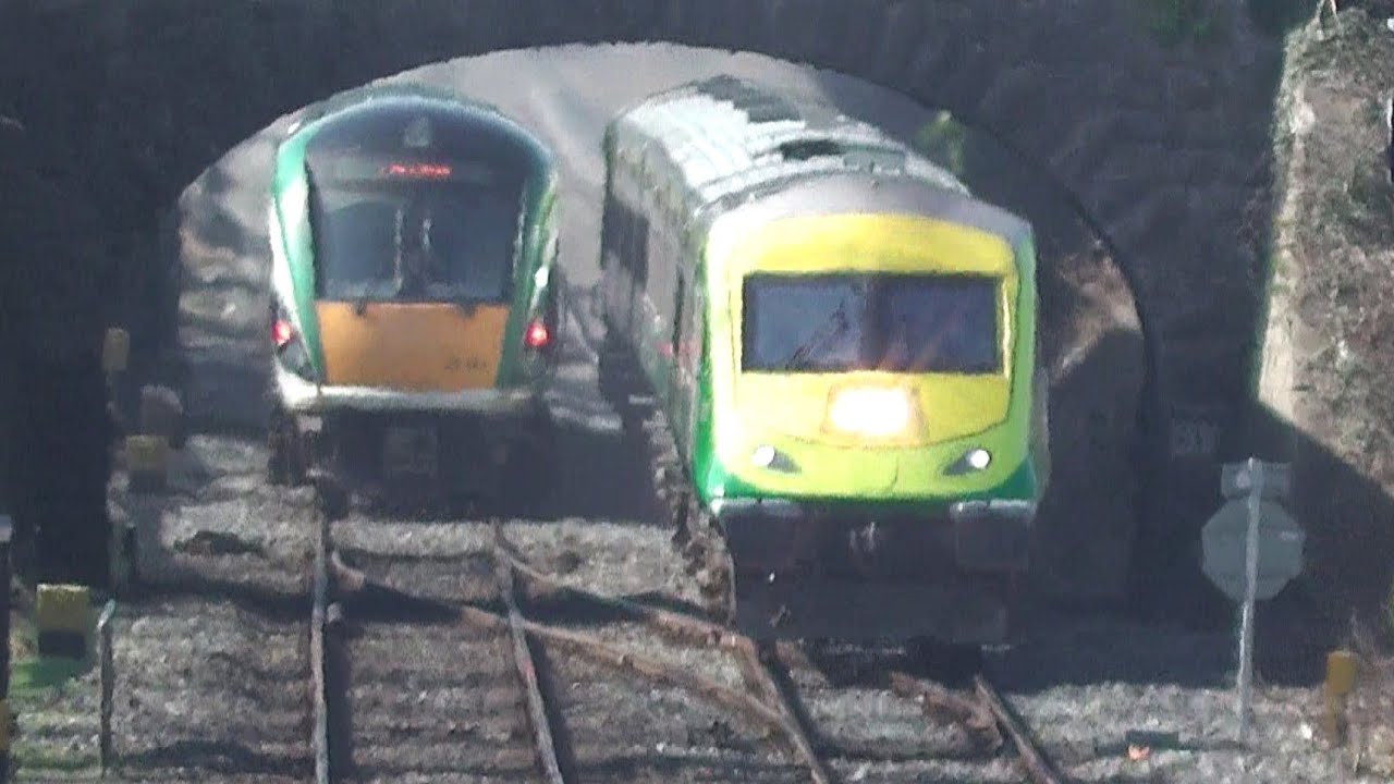 IE 22000 Class DMU + Mk4 Intercity train + 201 Class Loco - Kildare ...
