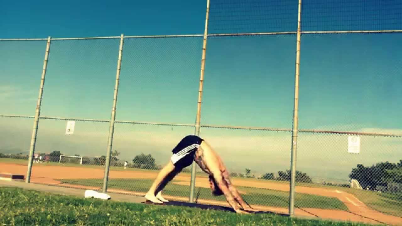 Yoga Handstand and Floating to Seated Staff Pose - YouTube