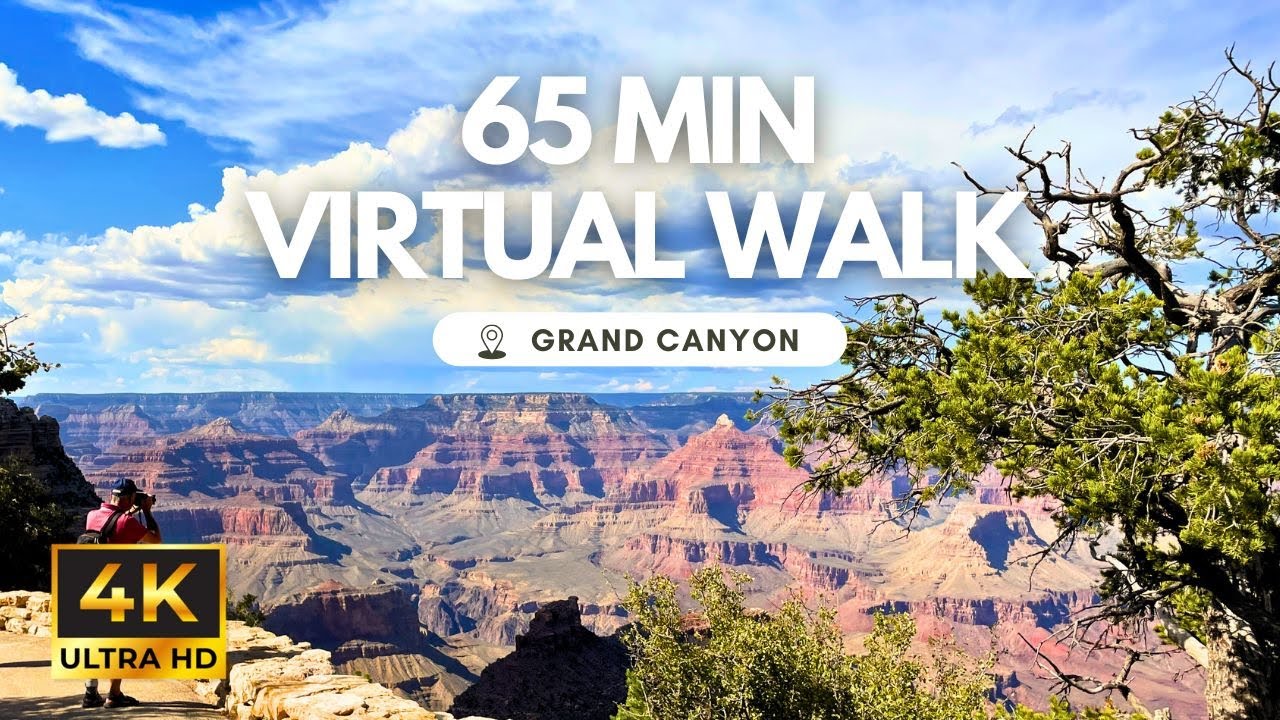 [4K] Grand Canyon Rim Trail | Virtual Walk - YouTube