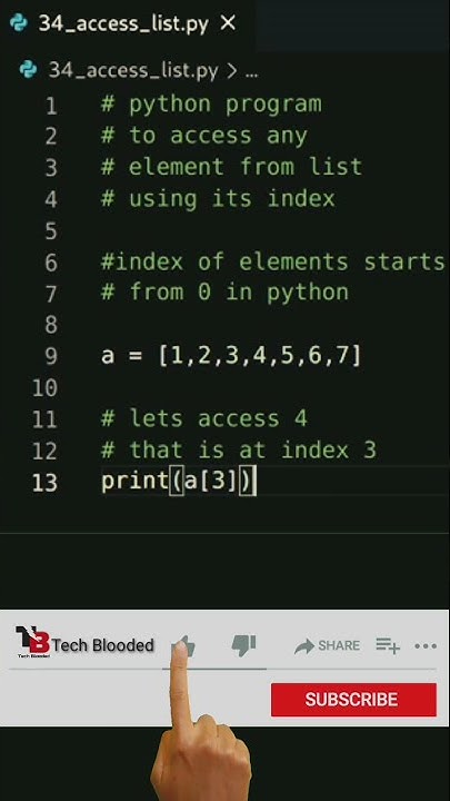 Python Program To Access Element From The List | List Indexing In Python | Tech Blooded | # ...