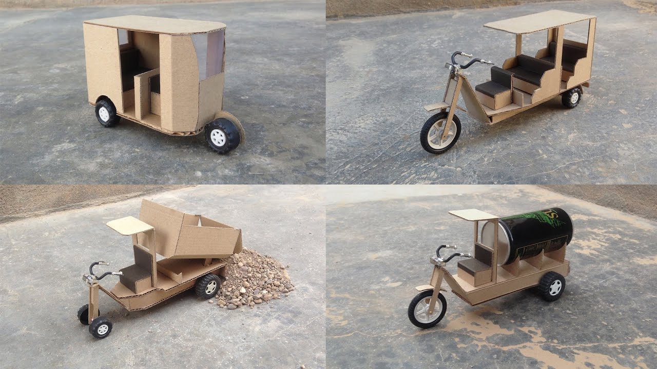 4 amazing rickshaw toy DIY - YouTube